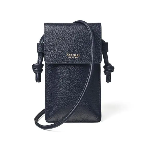 ASPINAL OF LONDON Ella Crossbody Phone Pouch In Smooth Moss - Blue
