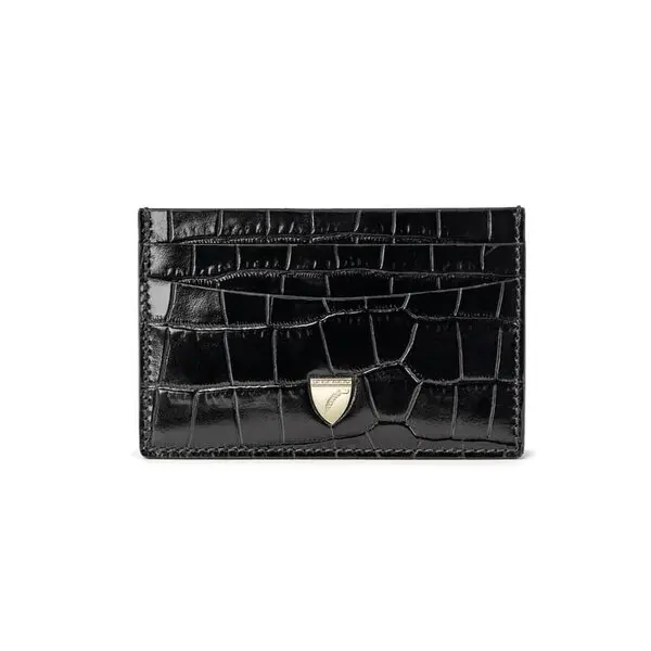 ASPINAL OF LONDON Slim Credit Card Holder In Smooth - Black