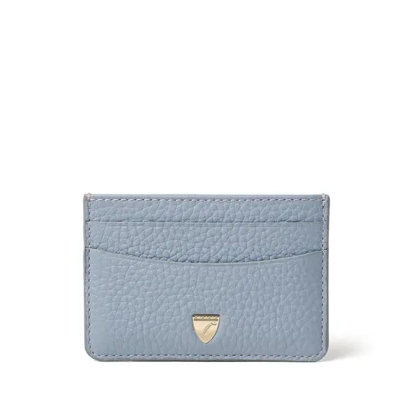 ASPINAL OF LONDON Slim Credit Card Holder In Deep Shine Croc - Blue