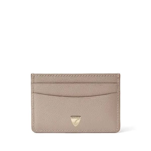 ASPINAL OF LONDON Slim Credit Card Holder In Deep Shine Fig Small Croc - Neutral