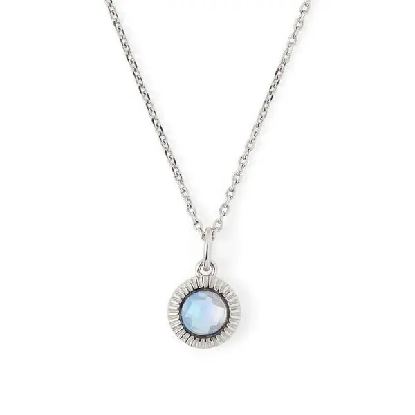 ASPINAL OF LONDON Gemstone Pendant Necklace In Rainbow Moonstone & 18ct Gold Vermeil - Multi-colour