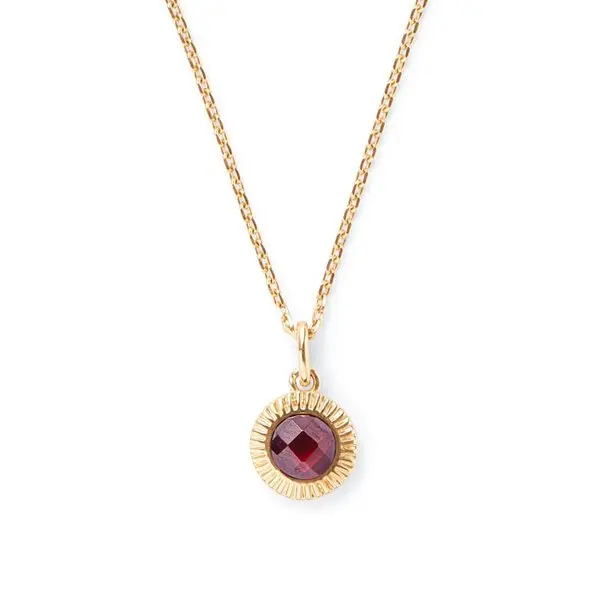ASPINAL OF LONDON Gemstone Pendant Necklace In Rainbow Moonstone & 18ct Gold Vermeil - Purple