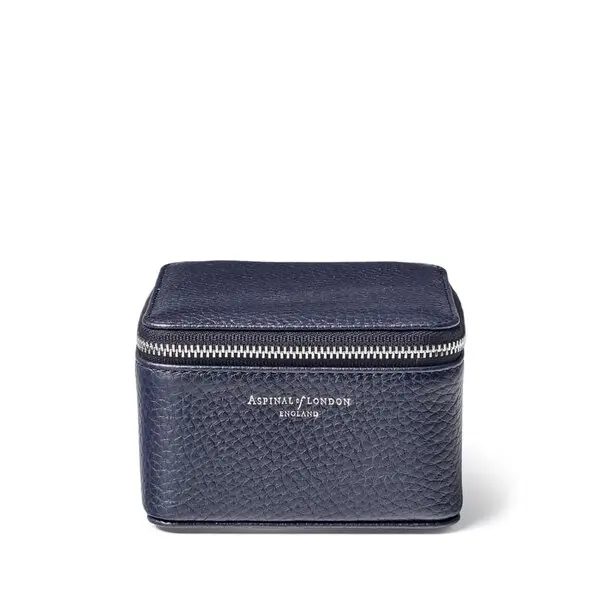 ASPINAL OF LONDON Travel Watch And Ring Box - Navy