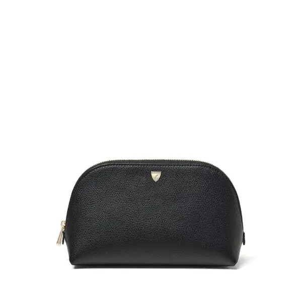 ASPINAL OF LONDON Classic Makeup Case In Soft Saffiano - Black