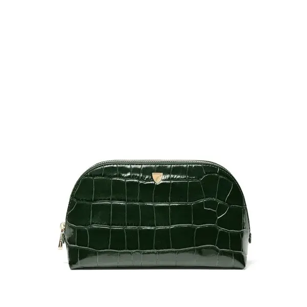 ASPINAL OF LONDON Classic Makeup Case In Soft Saffiano - Green