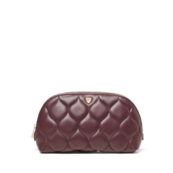 ASPINAL OF LONDON Classic Makeup Case In Cherry Soft Saffiano - Purple