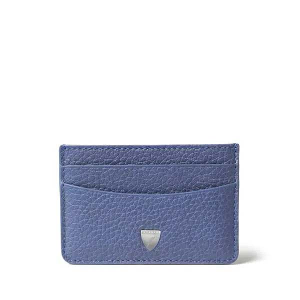 ASPINAL OF LONDON Slim Credit Card Holder In Bell Pebble - Blue