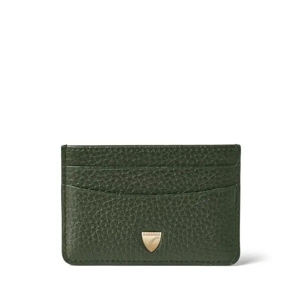 ASPINAL OF LONDON Slim Cit Card Holder In Cardinal Pebble - Green