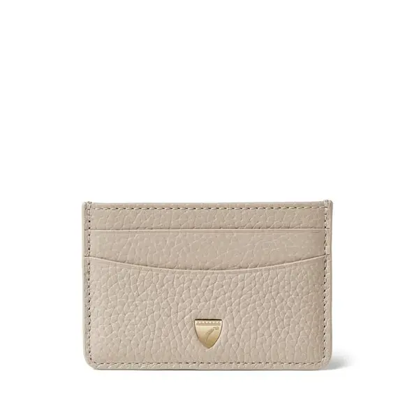 ASPINAL OF LONDON Slim Credit Card Holder In Bell Pebble - Grey/neutral