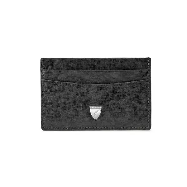 ASPINAL OF LONDON Slim Credit Card Holder In Saffiano - Black