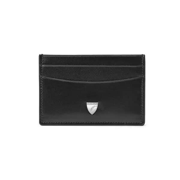 ASPINAL OF LONDON Slim Credit Card Holder In Saffiano - Black
