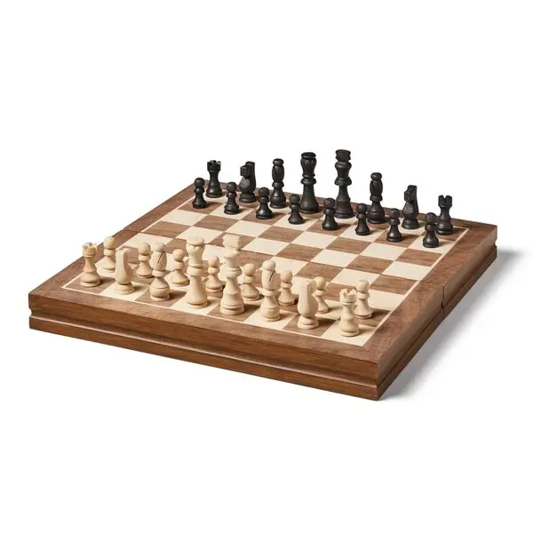 ASPINAL OF LONDON Foldable Wooden Chess Set - Brown