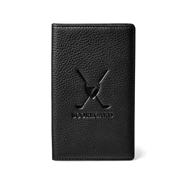 ASPINAL OF LONDON Golf Scorecard Holder In Pebble - Black