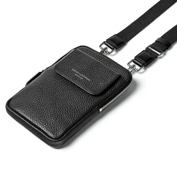 ASPINAL OF LONDON Reporter Crossbody Phone Bag - Black