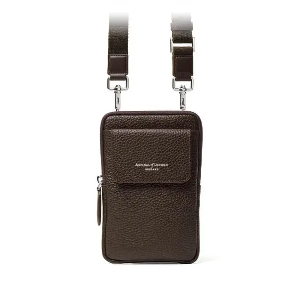 ASPINAL OF LONDON Reporter Crossbody Phone Bag - Brown