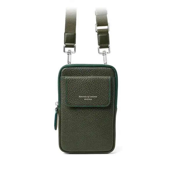 ASPINAL OF LONDON Reporter Crossbody Phone Bag - Green