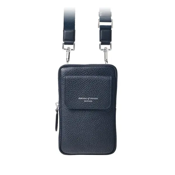 ASPINAL OF LONDON Reporter Crossbody Phone Bag - Navy