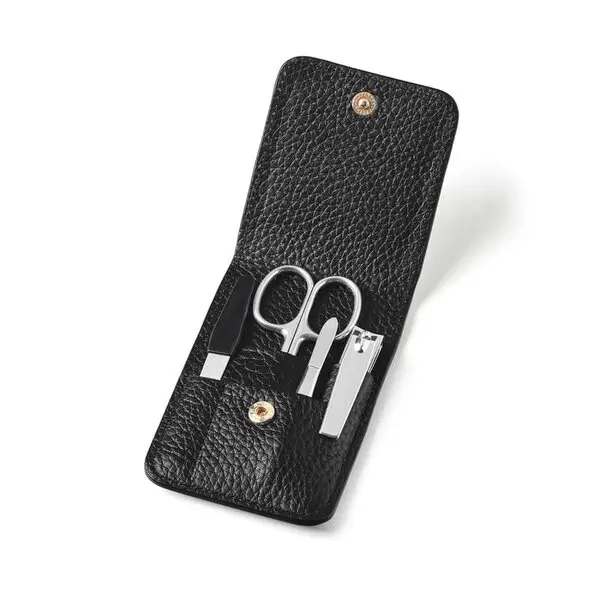 ASPINAL OF LONDON Manicure Set In Tobacco Pebble - Black