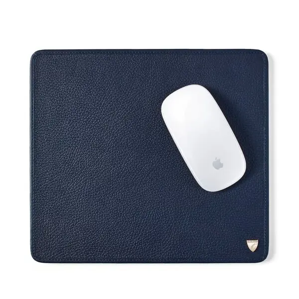 ASPINAL OF LONDON Mouse Pad In Tobacco Pebble - Blue