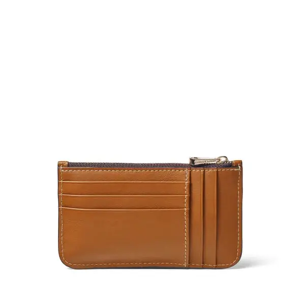 ASPINAL OF LONDON Ella Card & Coin Holder In Pebble - Tan