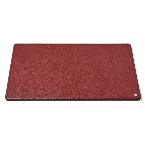 ASPINAL OF LONDON Desk Pad In Merlot Pebble - Red
