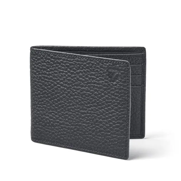 ASPINAL OF LONDON Billfold Rfid Wallet In Pebble - Navy