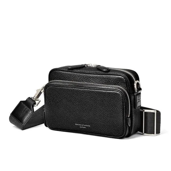 ASPINAL OF LONDON Reporter East West Messenger Bag - Black