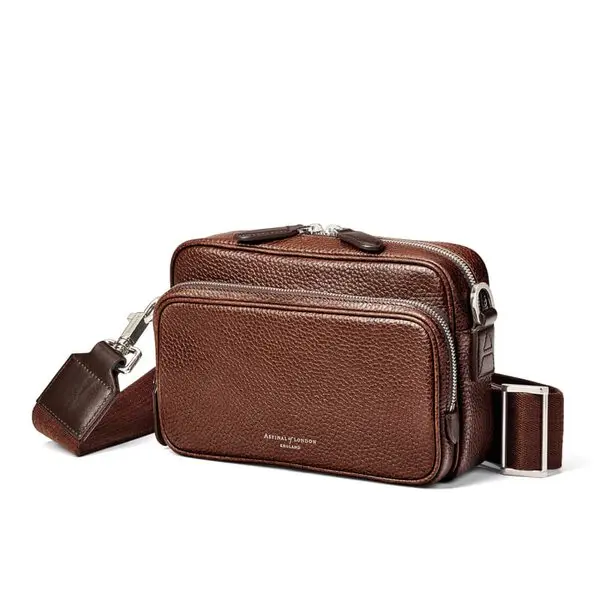 ASPINAL OF LONDON Reporter East West Messenger Bag - Brown