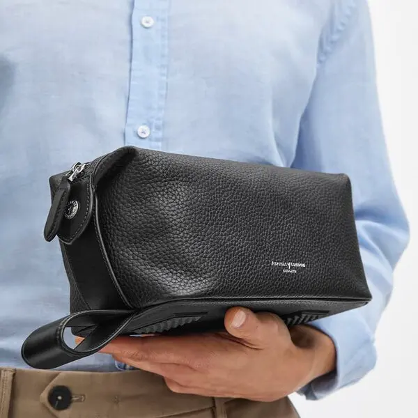 ASPINAL OF LONDON Reporter Wash Bag - Black