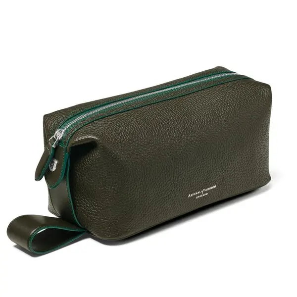 ASPINAL OF LONDON Reporter Wash Bag - Green