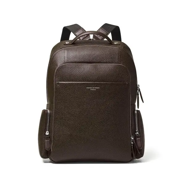 ASPINAL OF LONDON Zipped Leather Backpack - Brown