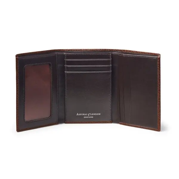 ASPINAL OF LONDON Trifold Wallet In Pebble - Brown