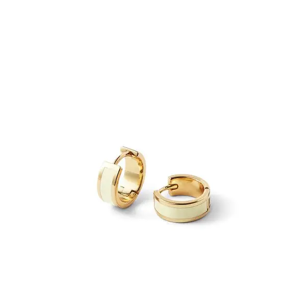 ASPINAL OF LONDON Enamel Huggie Earrings - Ivory