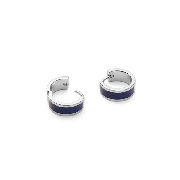 ASPINAL OF LONDON Enamel Huggie Earrings - Navy