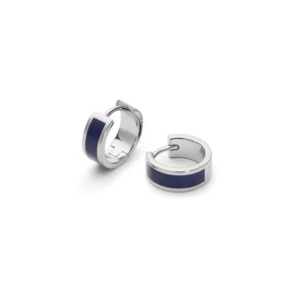 ASPINAL OF LONDON Enamel Huggie Earrings - Navy
