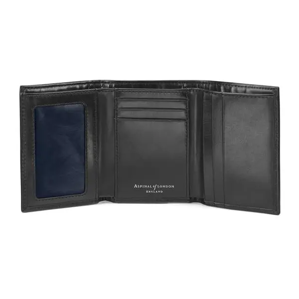 ASPINAL OF LONDON Trifold Wallet In Smooth Cognac - Black