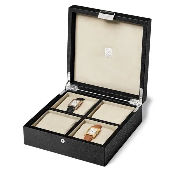 ASPINAL OF LONDON Four Piece Watch Box - Black