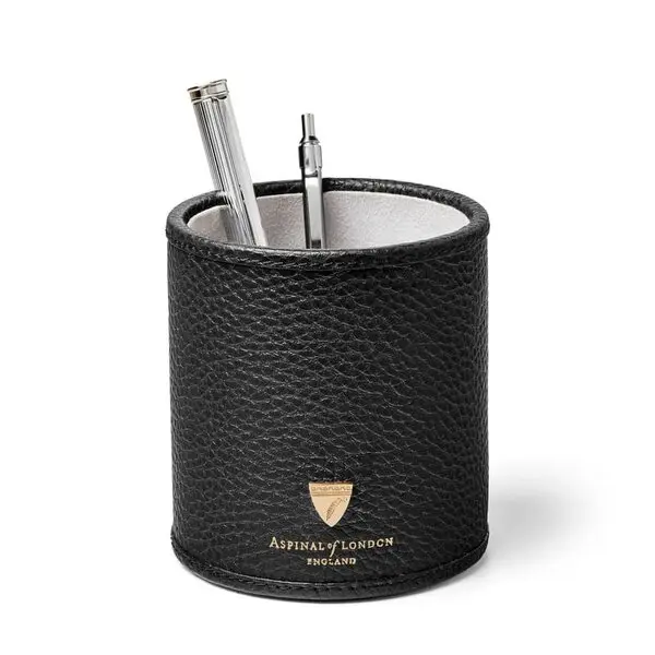 ASPINAL OF LONDON Round Pen Pot In Pebble - Black