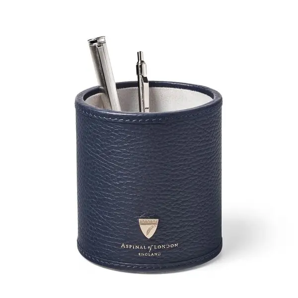 ASPINAL OF LONDON Round Pen Pot In Pebble - Blue