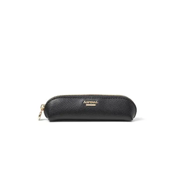 ASPINAL OF LONDON Baby Pen Case In Soft Saffiano - Black