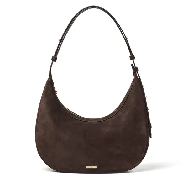 ASPINAL OF LONDON Soho Crescent Woven Leather Bag - Brown