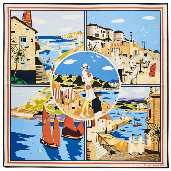 ASPINAL OF LONDON English Riviera Silk Scarf - Multi-colour