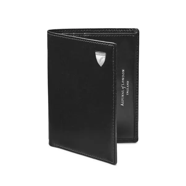 ASPINAL OF LONDON Credit Card Wallet With Notes Pocket In Smooth Cognac - Black