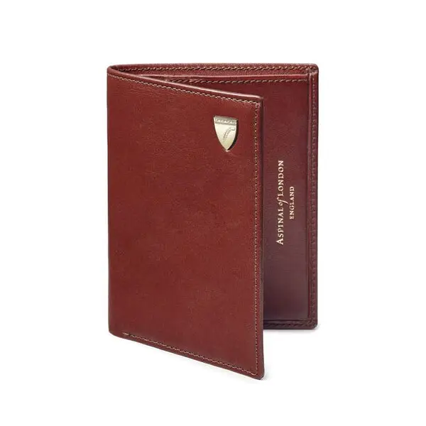 ASPINAL OF LONDON Credit Card Wallet With Notes Pocket In Smooth Cognac - Brown