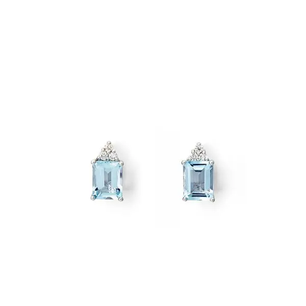 ASPINAL OF LONDON Iris Aquamarine And Diamond Stud Earrings