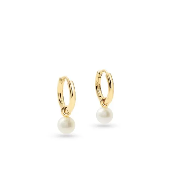 ASPINAL OF LONDON Pearl Huggie Earrings - Ivory/white