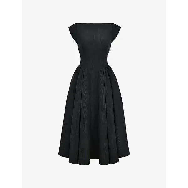 Buy House Of Cb Debutante Satin Midi Dress - Black Moire At 5% Off |  Editorialist