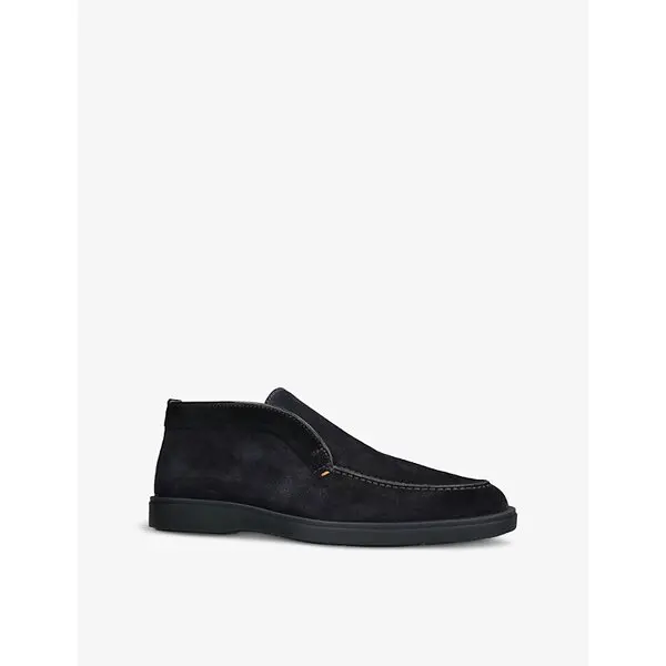 Santoni Detroit Chunky-sole Suede Loafers - Navy