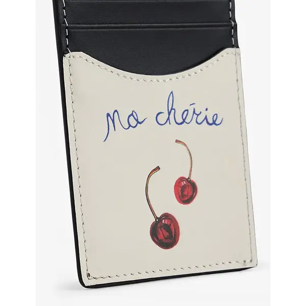 DUKE + DEXTER Cherry Printed Leather Card Holder - Multi