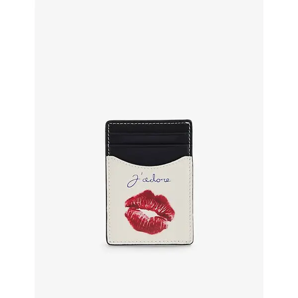 DUKE + DEXTER Kiss Printed Leather Card Holder - Multi